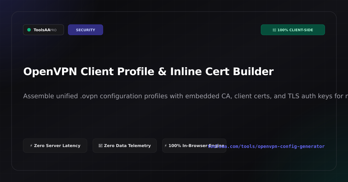 OpenVPN Client Profile & Inline Cert Builder | ToolsAA